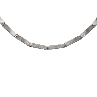 18K White Gold Estate 16inch Segmented Link Chain Brushed Necklace 9 ...